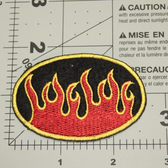 Unbranded | Office | Vintage Oval Flames Embroidered Applique Iron On ...